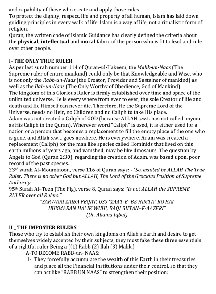 Selection of the ruler in Islam as per Quran – 1 – Voice of East