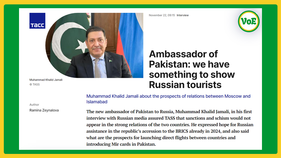 The New Pakistani Ambassador To Russia Hopes For More Mutually ...